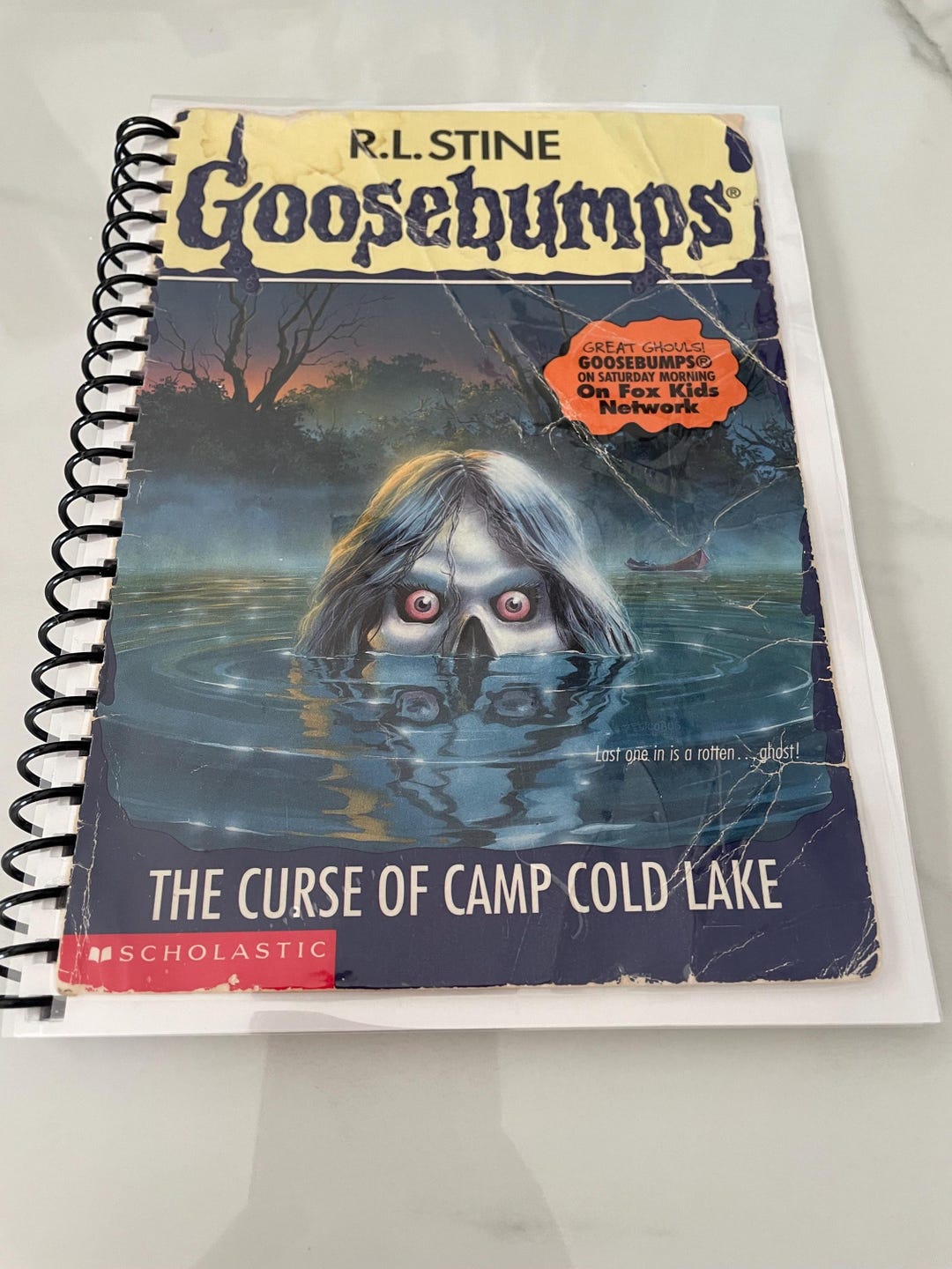 RL Stine Goosebumps the Curse of Camp Cold Lake Book Upcycled Spiral ...