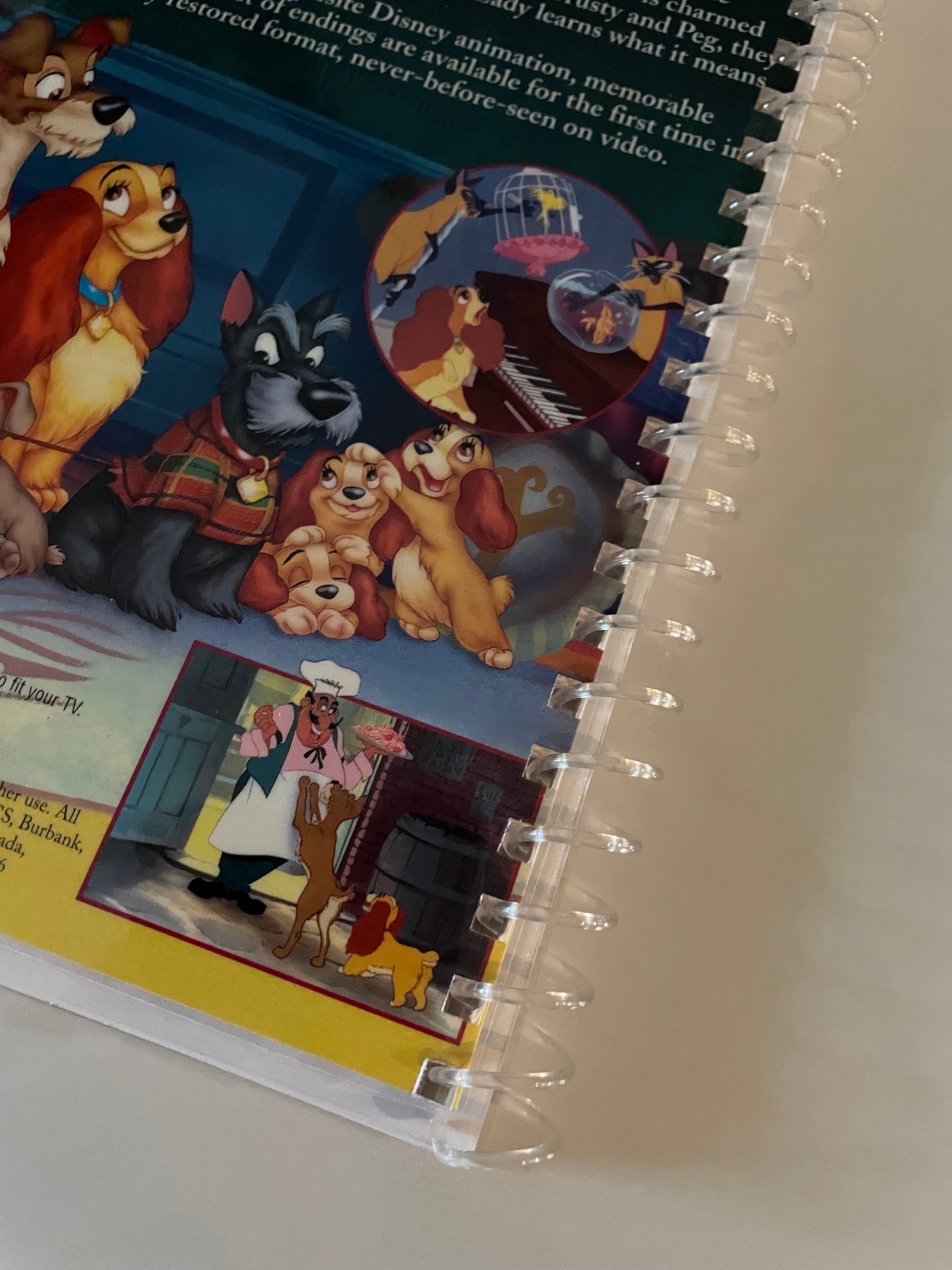 Disneys Lady and the Tramp Animated VHS Upcycled Spiral Bound - Etsy