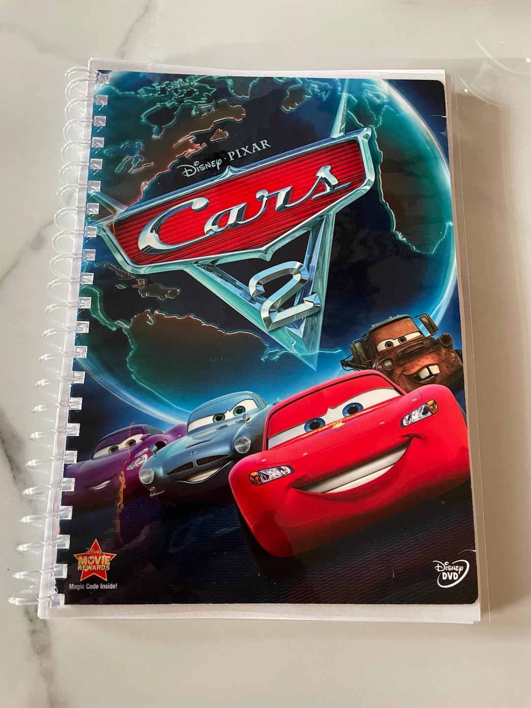 Disneys Cars 2 Lightning Mcqueen Movie DVD Upcycled Spiral Bound ...