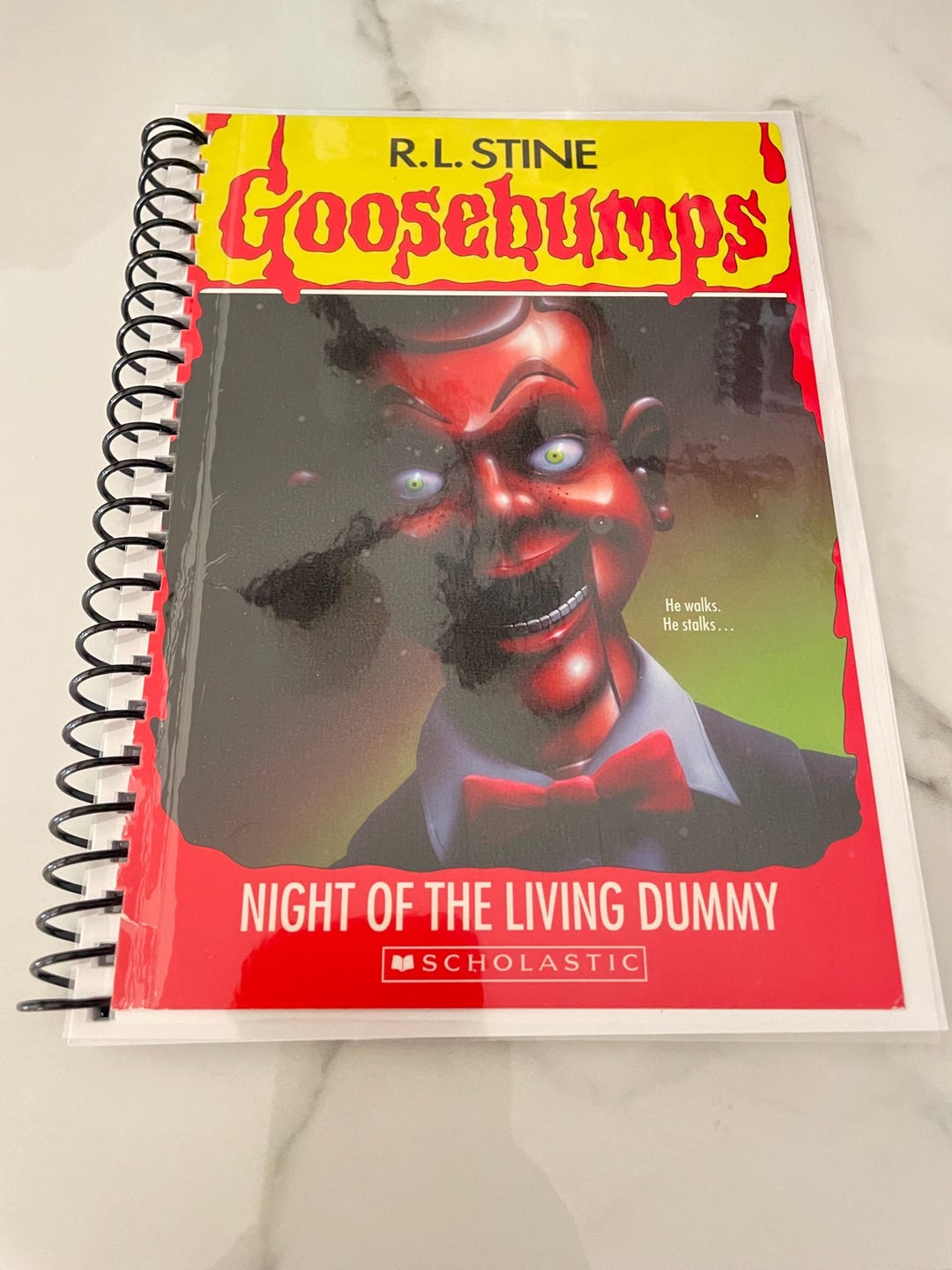 RL Stine Goosebumps Night of the Living Dummy Book Upcycled Spiral ...