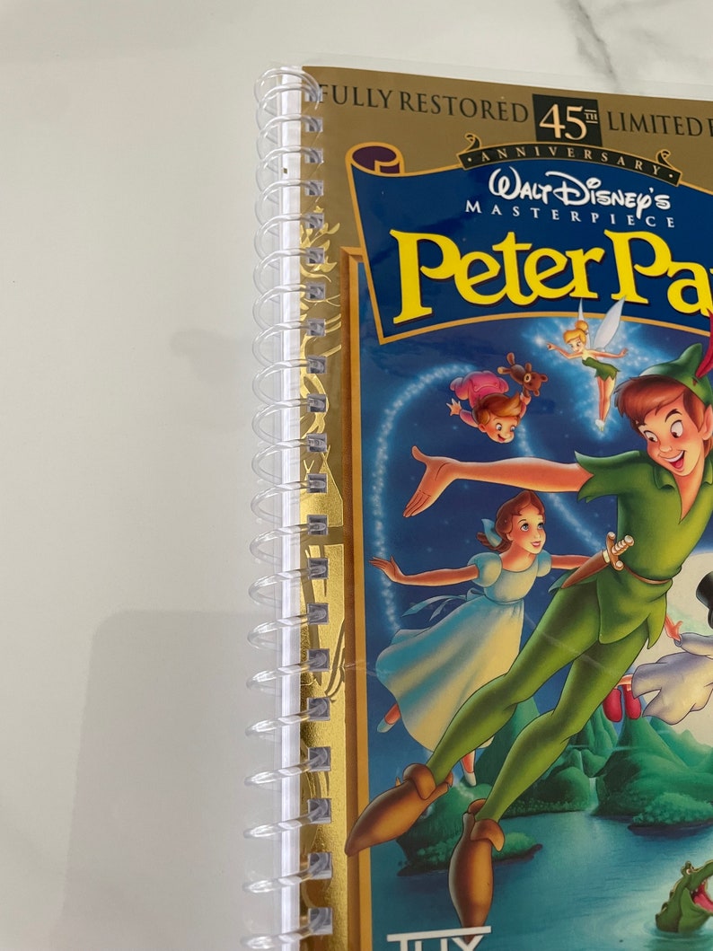 Disneys Peter Pan Movie VHS Upcycled Spiral Bound Notebook Vintage - Etsy