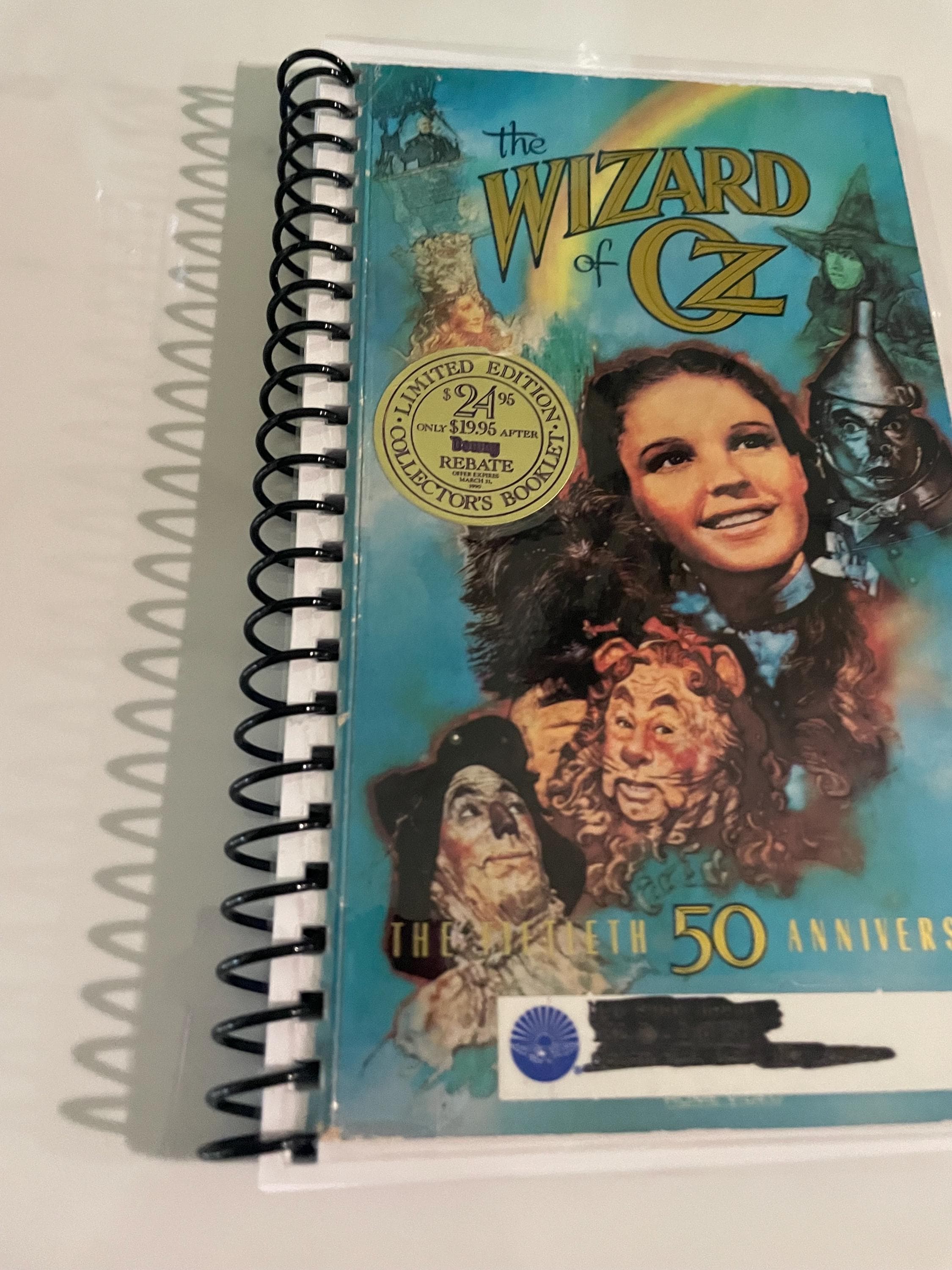 The Wizard of Oz Movie VHS Video Tape Upcycled Spiral Bound Notebook ...