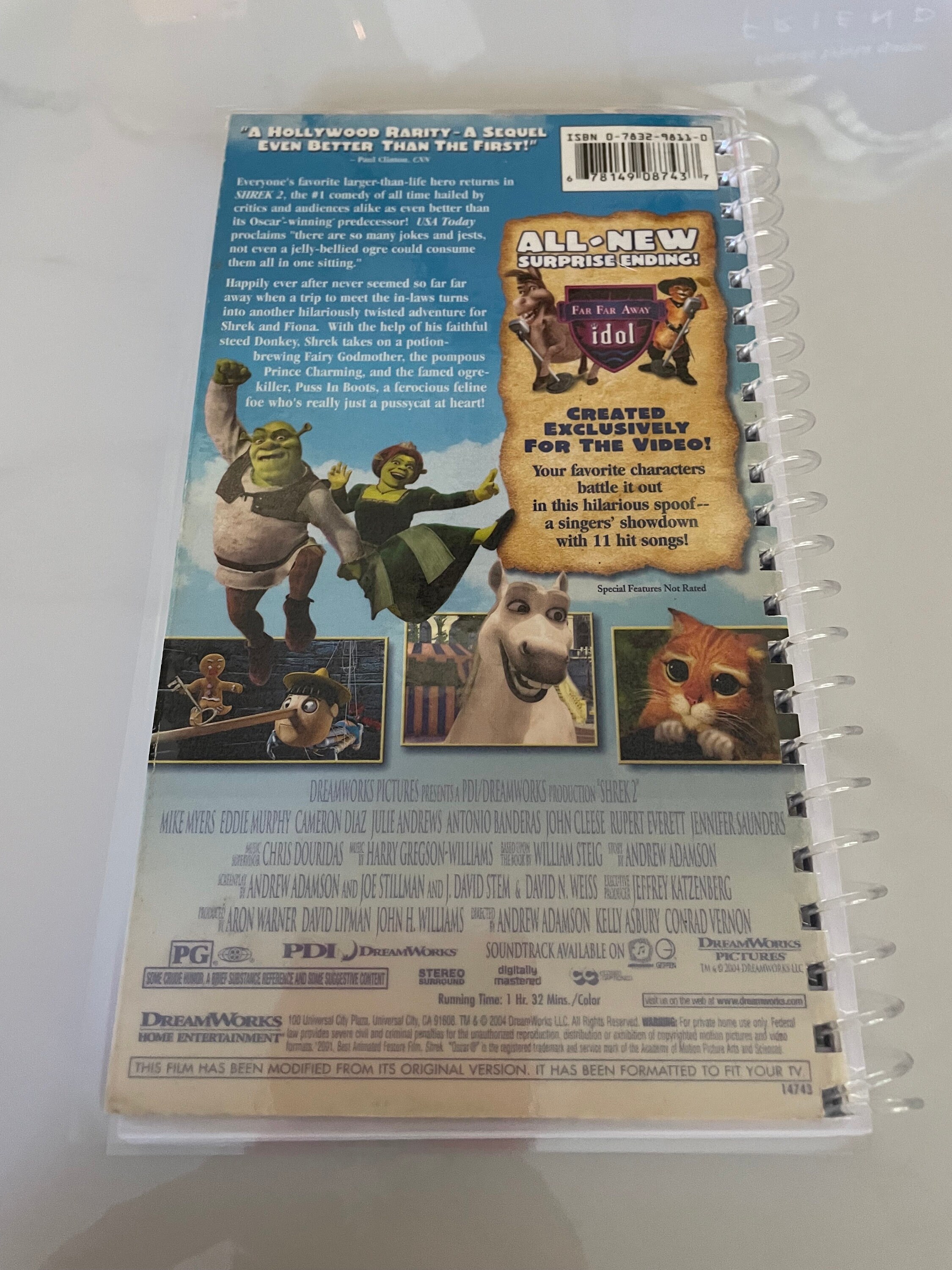 Shrek 2 2004 Movie VHS Upcycled Spiral Bound Notebook Vintage - Etsy ...