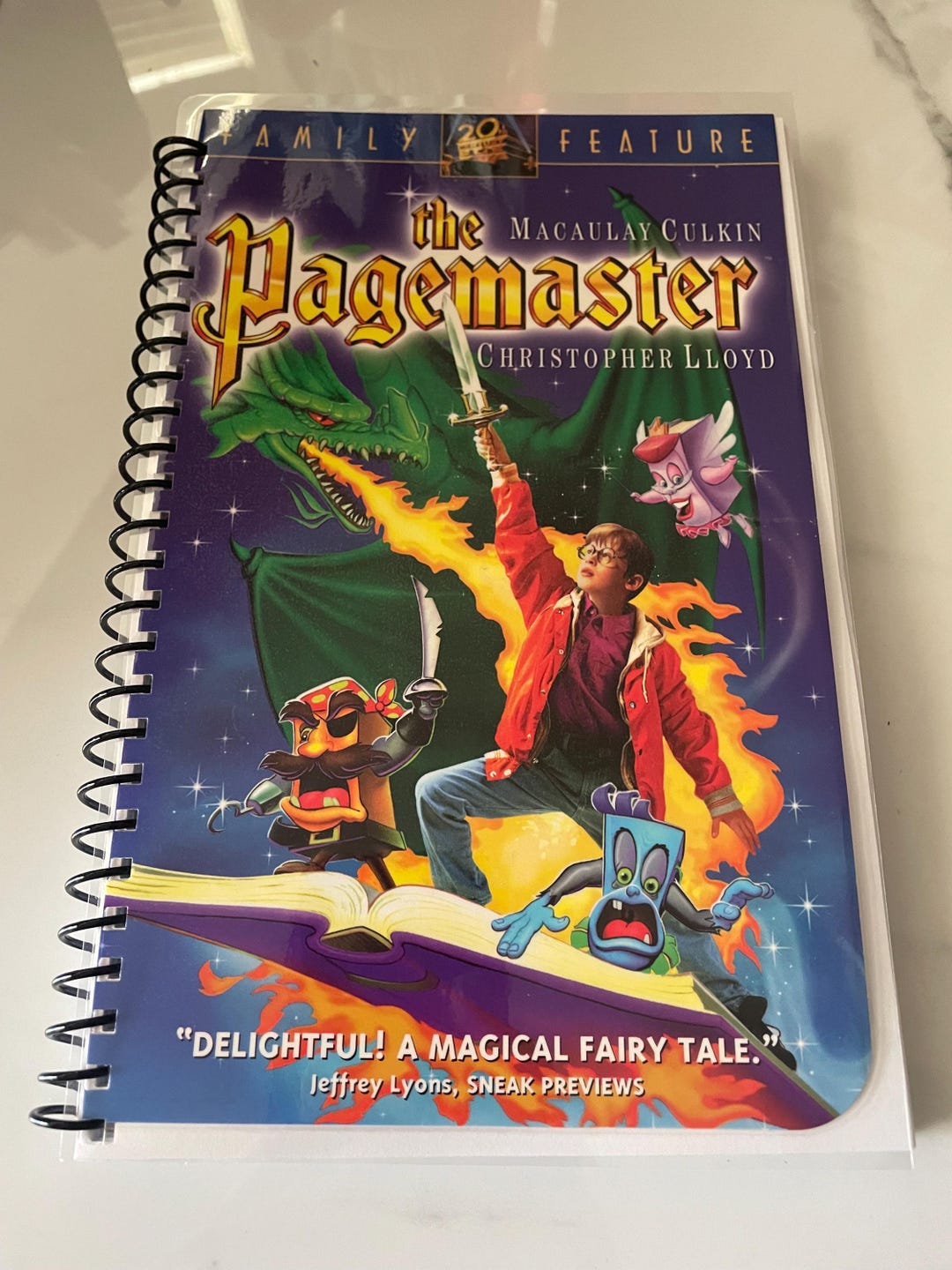 The Pagemaster 90s Movie VHS Video Upcycled Spiral Bound Notebook ...