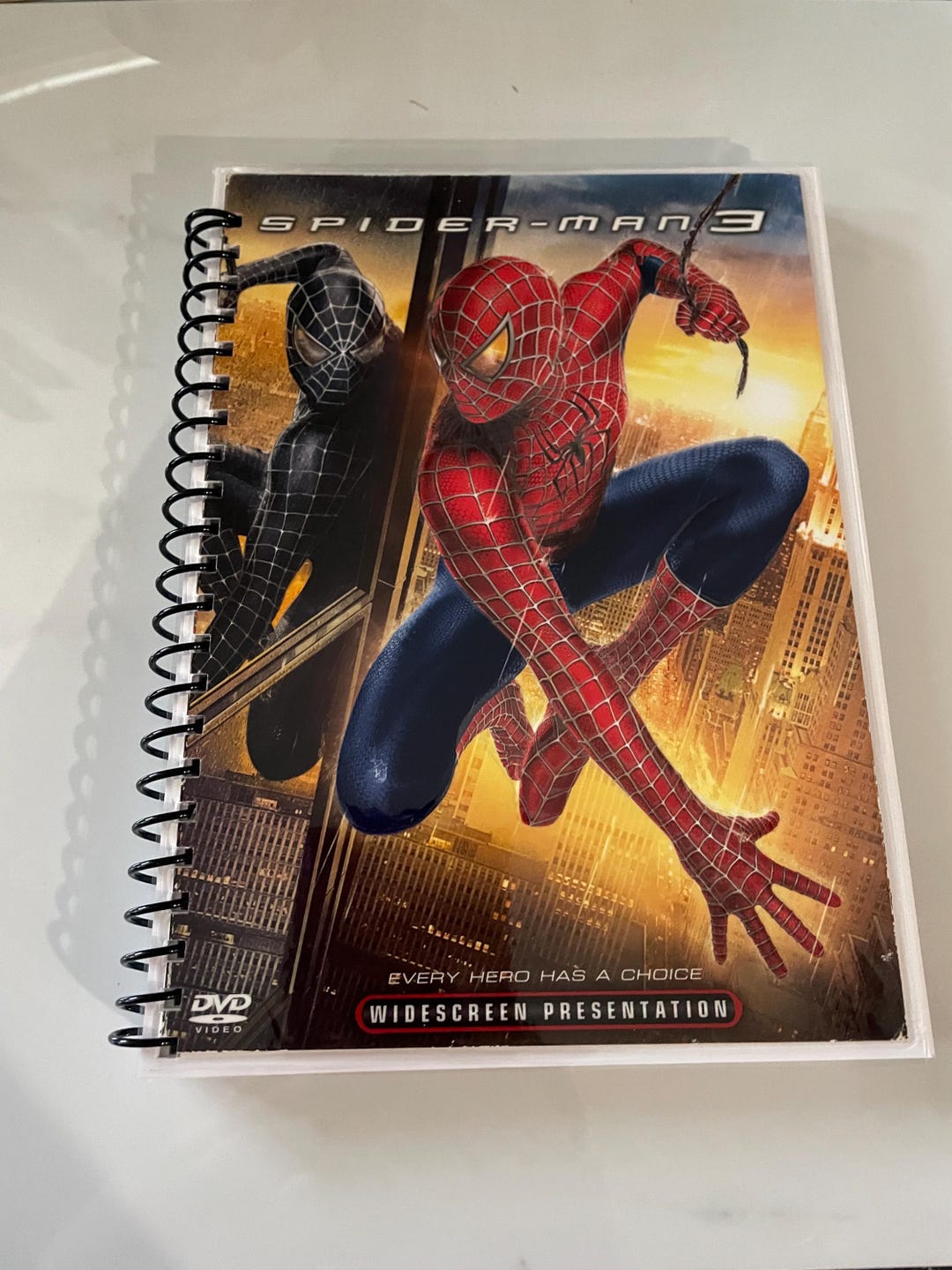 Spiderman 3 Movie Tobey Maguire Kirsten Dunst DVD Upcycled Spiral Bound ...