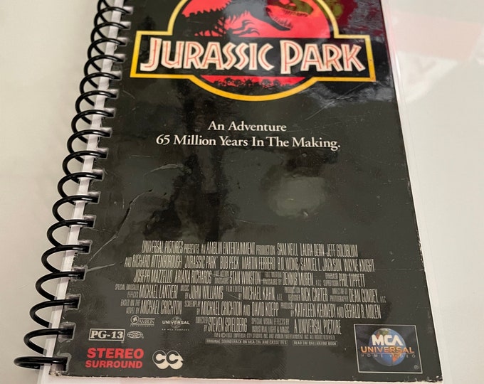 Jurassic Park 90s Movie Vhs Upcycled Spiral Bound Notebook Vintage Etsy