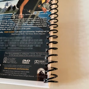 Lara Croft Tomb Raider Movie DVD Angelina Jolie Upcycled Spiral Bound Notebook Journal Notepad ...