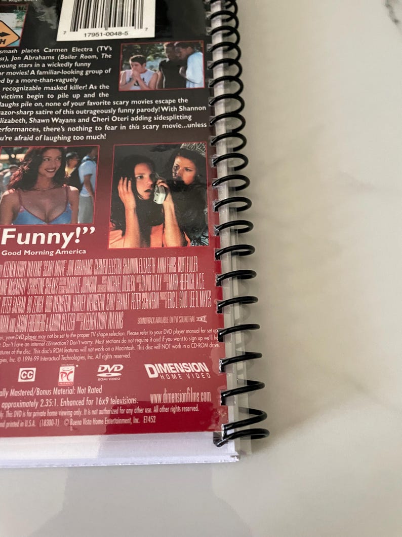 Scary Movie Movie DVD Upcycled Spiral Bound Notebook Journal Vintage ...