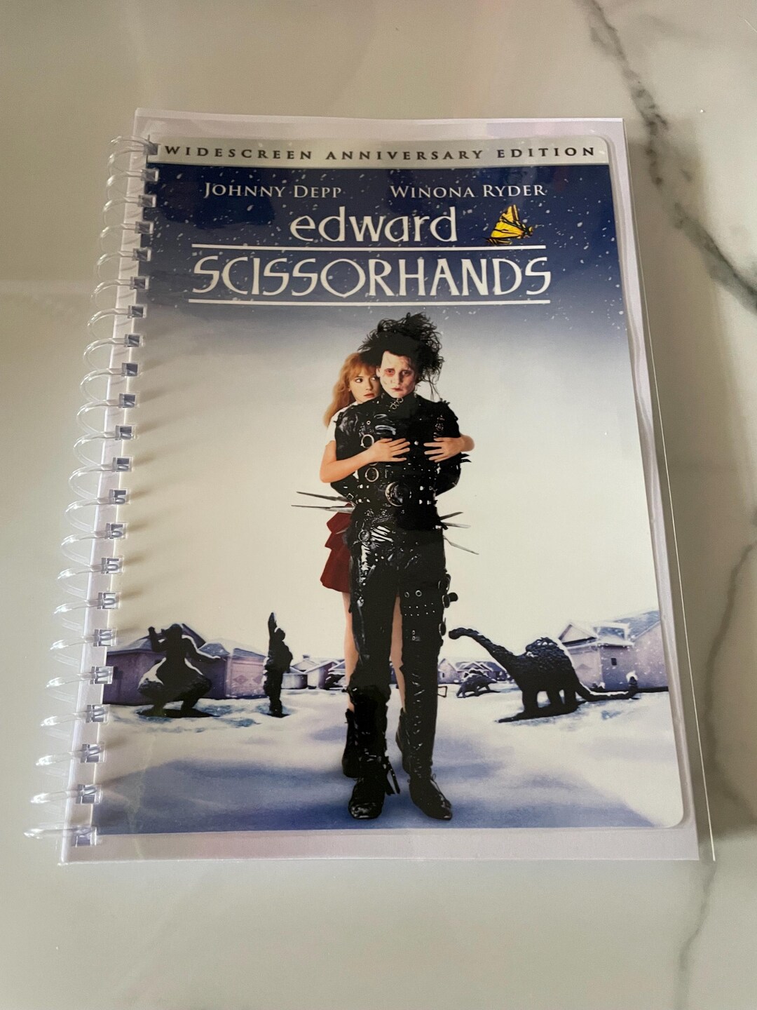 Edward Scissorhands Movie DVD Upcycled Spiral Bound Notebook Journal ...