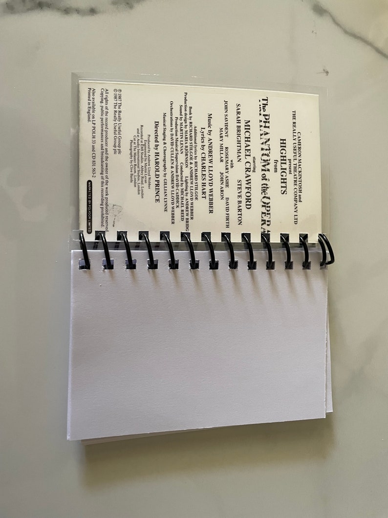 The Phantom of the Opera Original London Cast Upcycled Spiral Bound ...