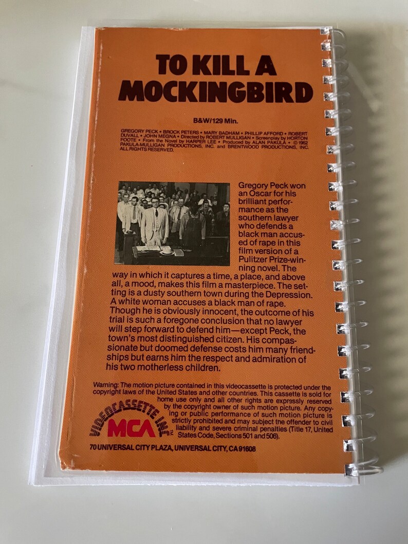 To Kill a Mockingbird Movie VHS Upcycled Spiral Bound Notebook Journal ...