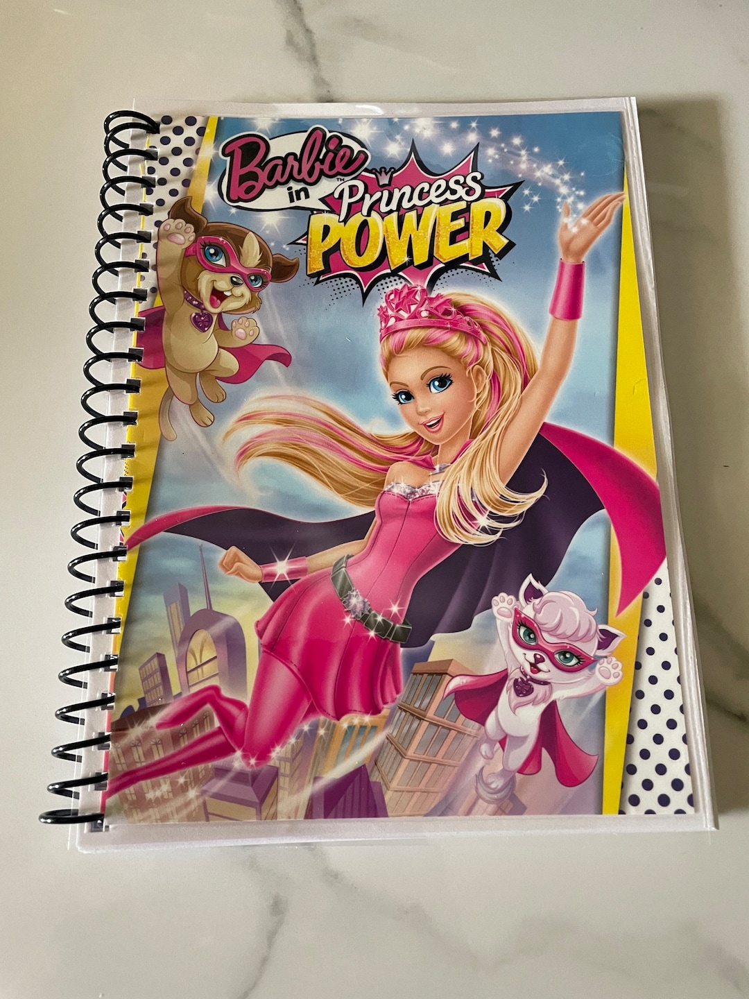 Barbie in Princess Power Movie DVD Video Upcycled Spiral Bound Notebook ...