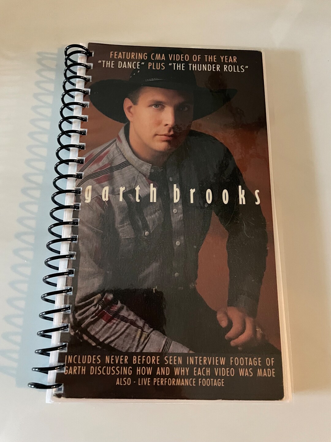 Garth Brooks Music Videos CMT VHS Upcycled Spiral Bound Notebook ...