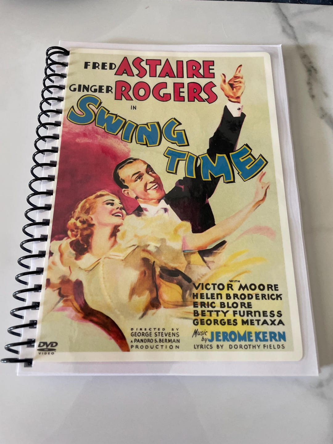 Swing Time Movie DVD Upcycled Spiral Bound Notebook Journal Notepad ...