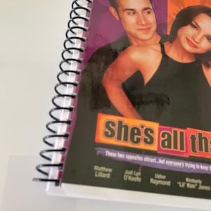 Shes All That Movie DVD Upcycled Spiral Bound Notebook Journal Vintage Teen Romcom Freddie ...