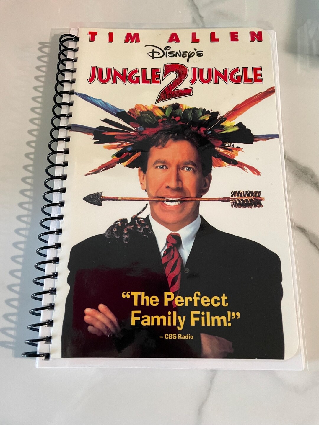 Disney Jungle 2 Jungle Movie VHS Video Upcycled Spiral Bound Notebook ...