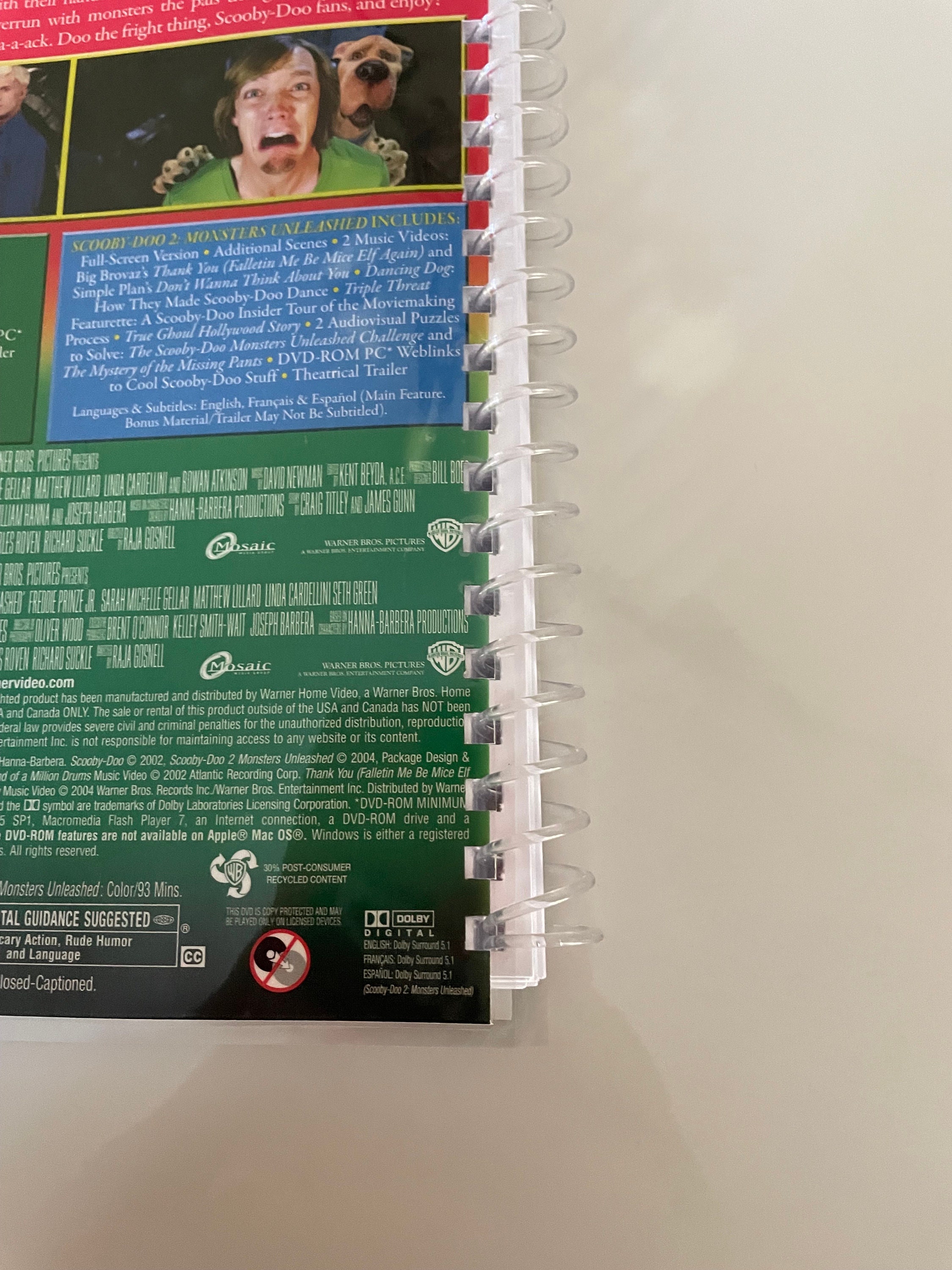 Scooby Doo Live Action Movie Collection DVD Upcycled Spiral - Etsy