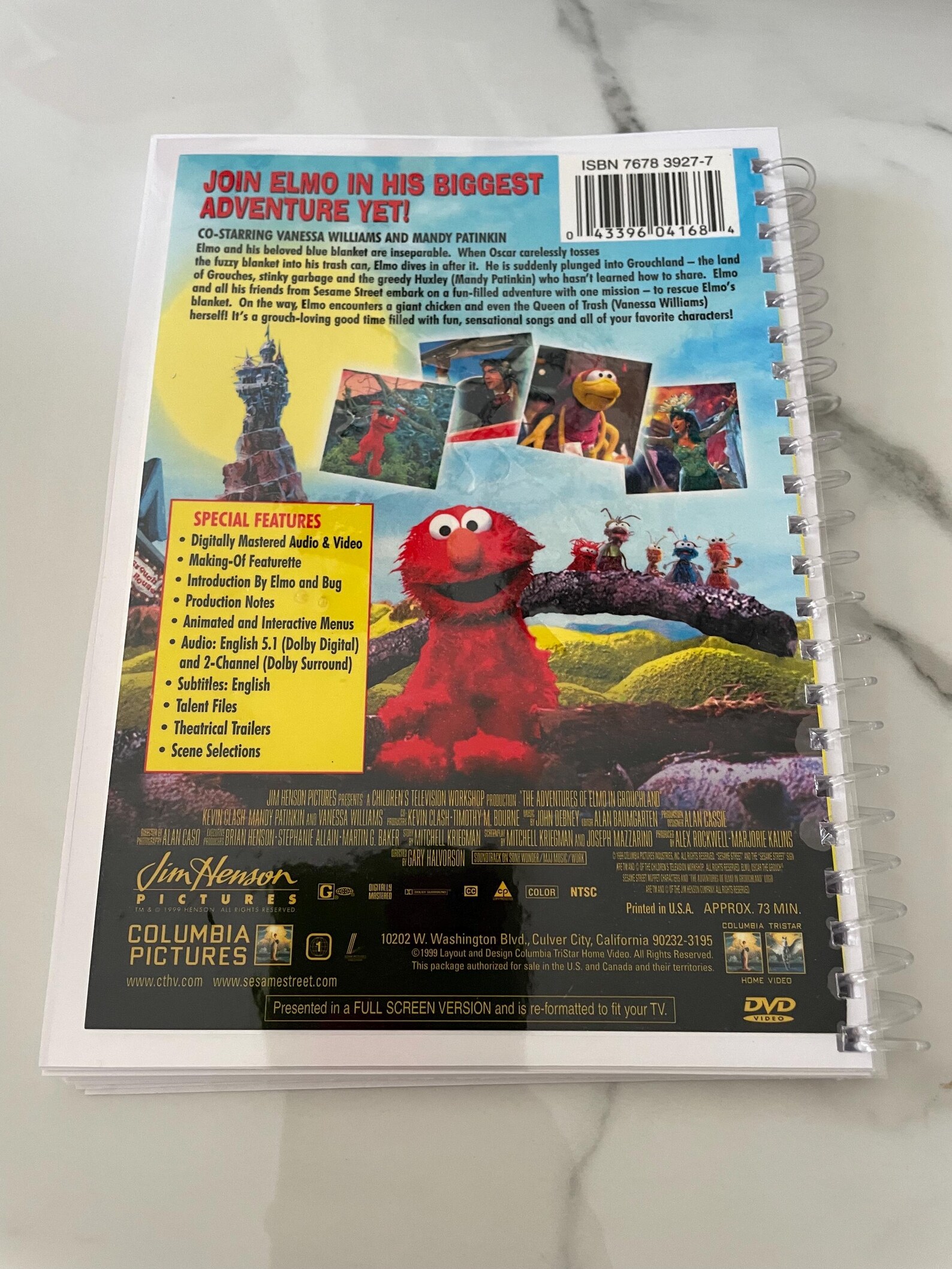 Sesame Street the Adventures of Elmo in Grouchland Movie DVD Upcycled ...