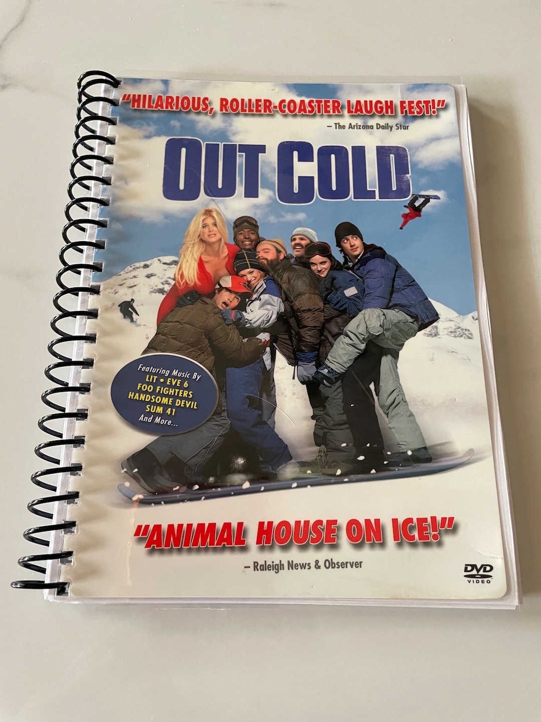 Out Cold Movie Jason London Zach Galifianakis DVD Upcycled Spiral Bound ...