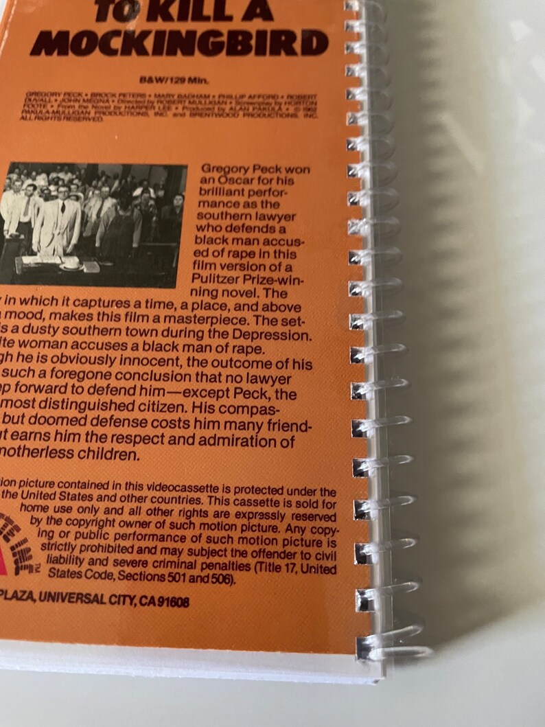 To Kill a Mockingbird Movie VHS Upcycled Spiral Bound Notebook Journal ...