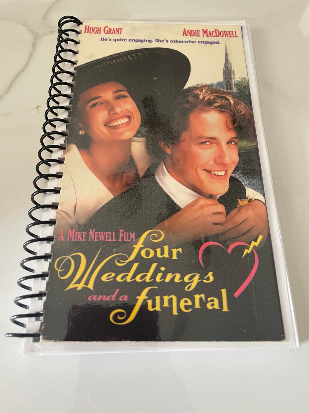 Four Weddings and a Funeral Movie 90s VHS Upcycled Spiral Bound ...