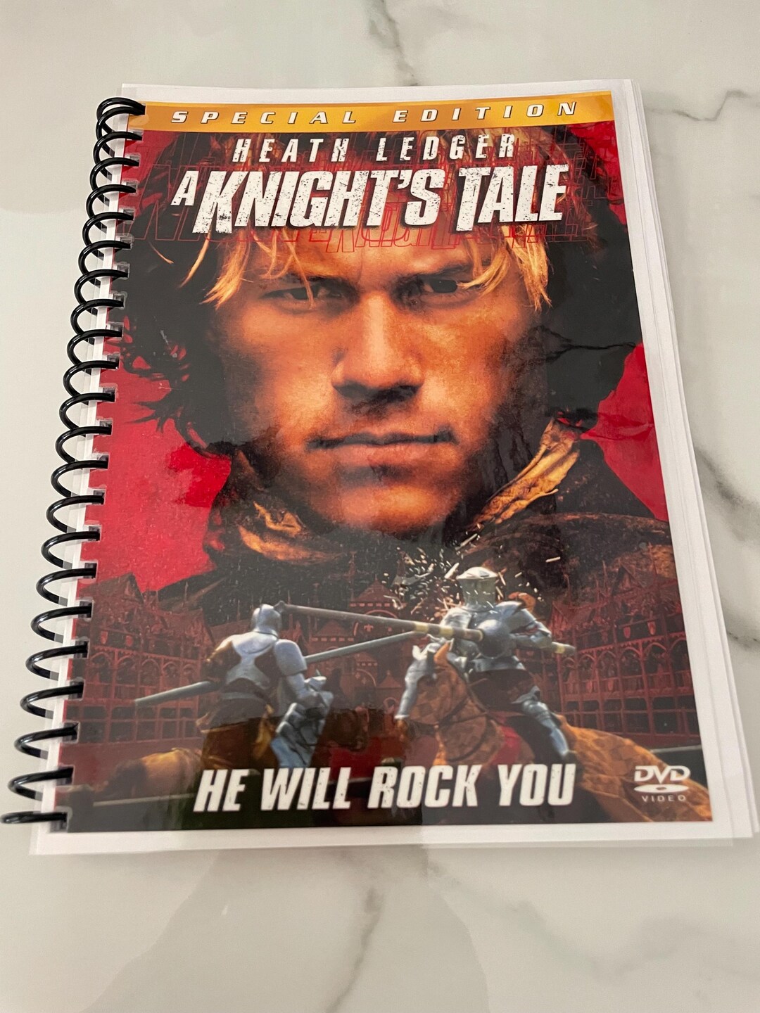 A Knights Tale Movie DVD Upcycled Spiral Bound Notebook Journal Vintage ...