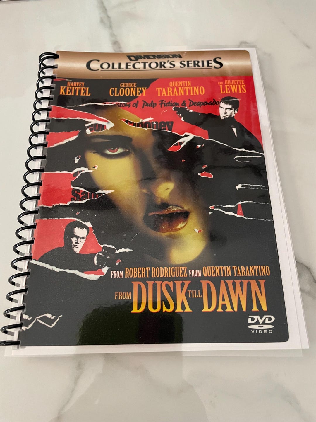 From Dusk to Dawn Movie DVD Upcycled Spiral Bound Notebook Journal Notepad Unique Gift Ideas ...