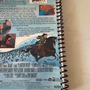 Disneys Mulan Animated 90s VHS Upcycled Spiral Bound Notebook Vintage ...