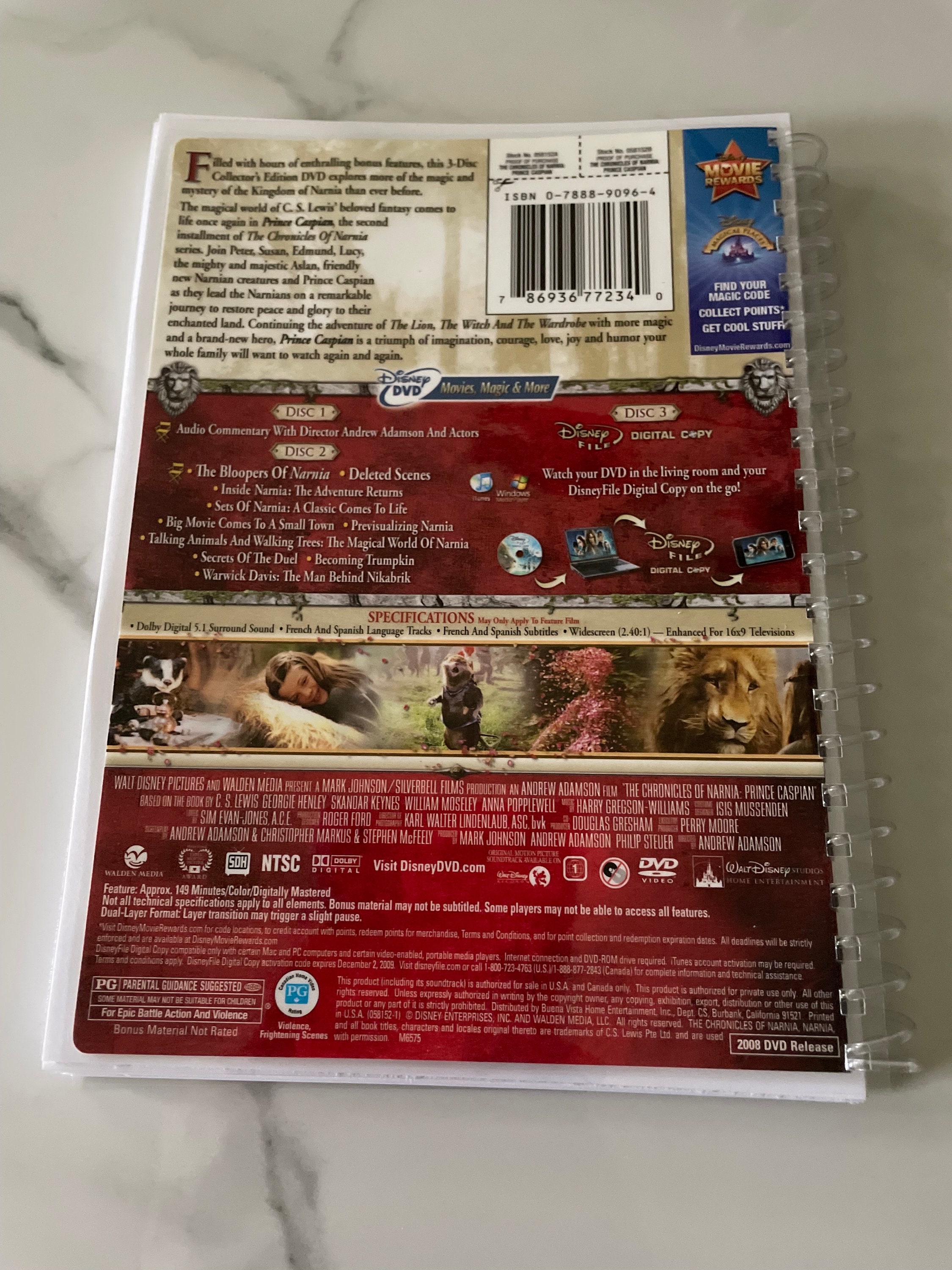 Walt Disney the Chronicles of Narnia Prince Caspian Movie DVD Upcycled ...