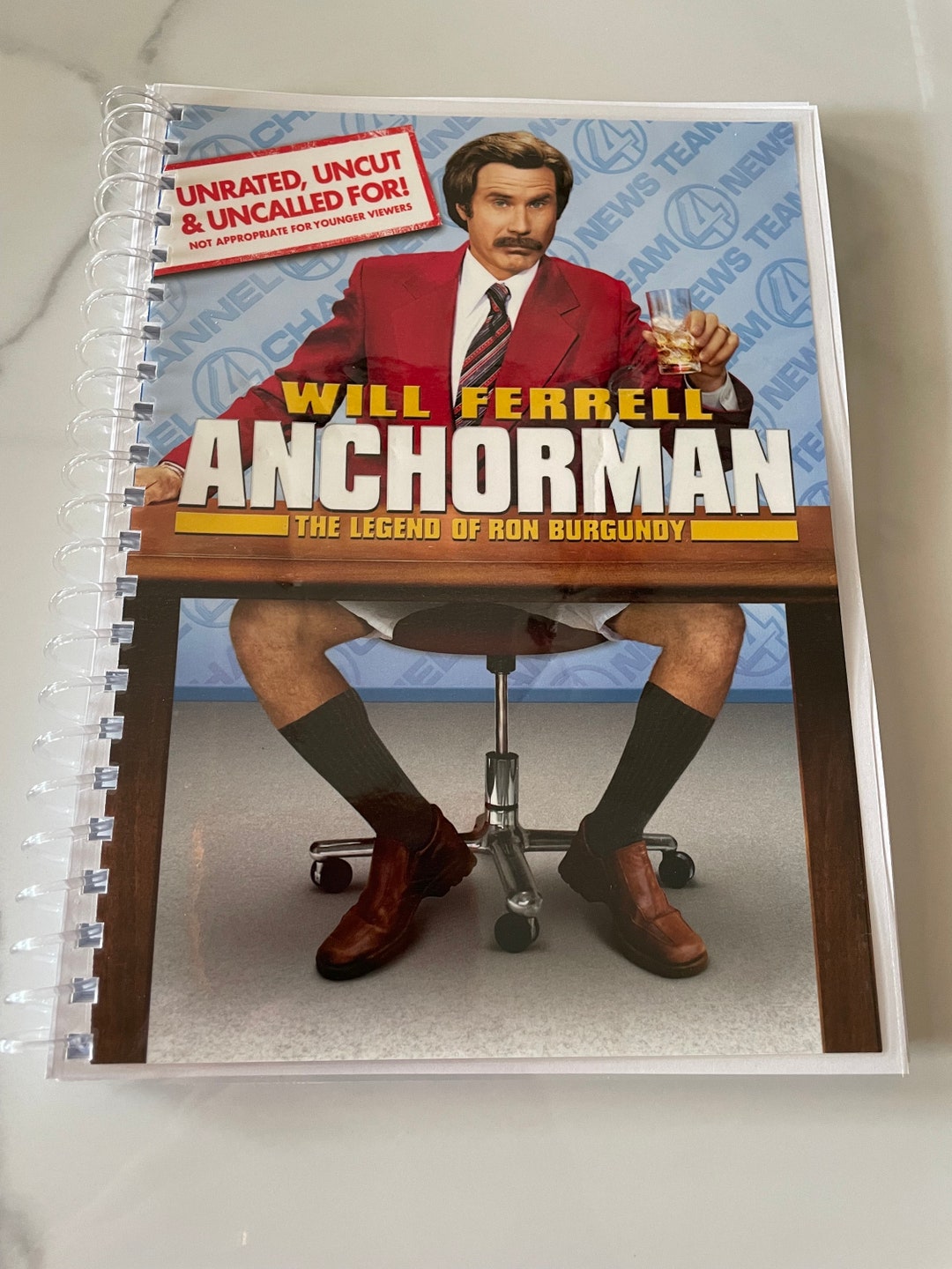 Anchorman Movie DVD Upcycled Spiral Bound Notebook Journal Vintage Will Ferrell - Etsy