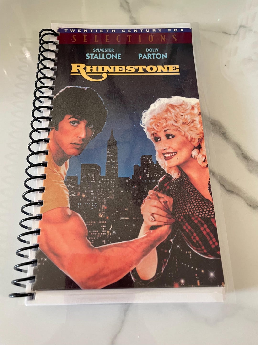 Rhinestone Movie VHS Video Upcycled Spiral Bound Notebook Notepad ...