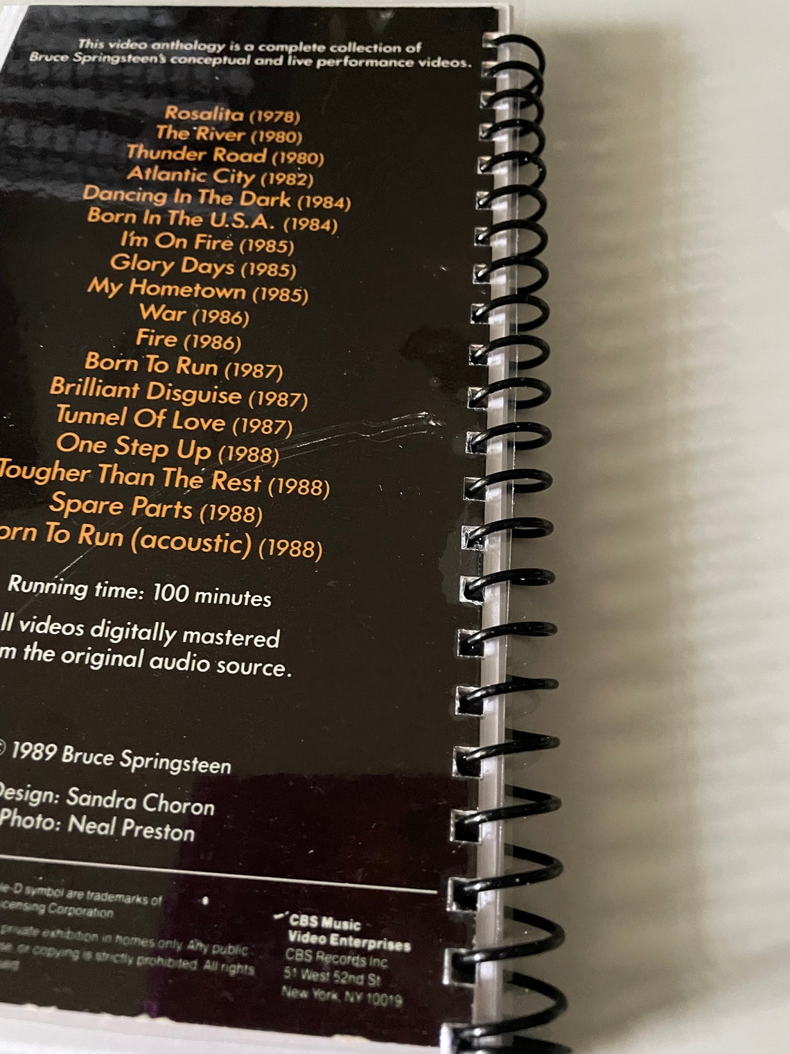 Bruce Springsteen Video Anthology 1978-1988 Music Movie VHS Upcycled ...