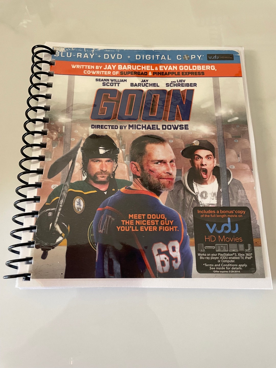 Goon Movie Blu Ray DVD Upcycled Spiral Bound Notebook Journal Vintage ...