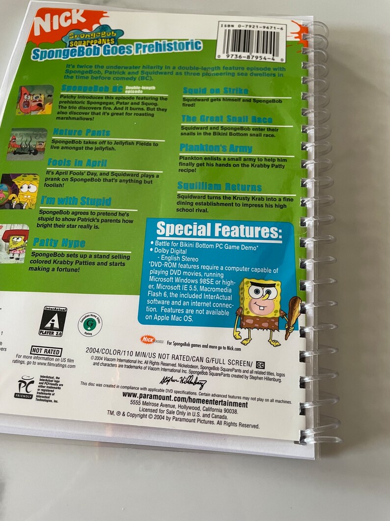 Spongebob Squarepants spongebob Goes Prehistoric TV Show DVD Upcycled ...