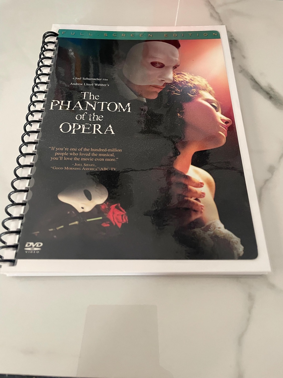 The Phantom of the Opera Movie Musical 2004 DVD Upcycled Spiral Bound Notebook Journal Notepad ...