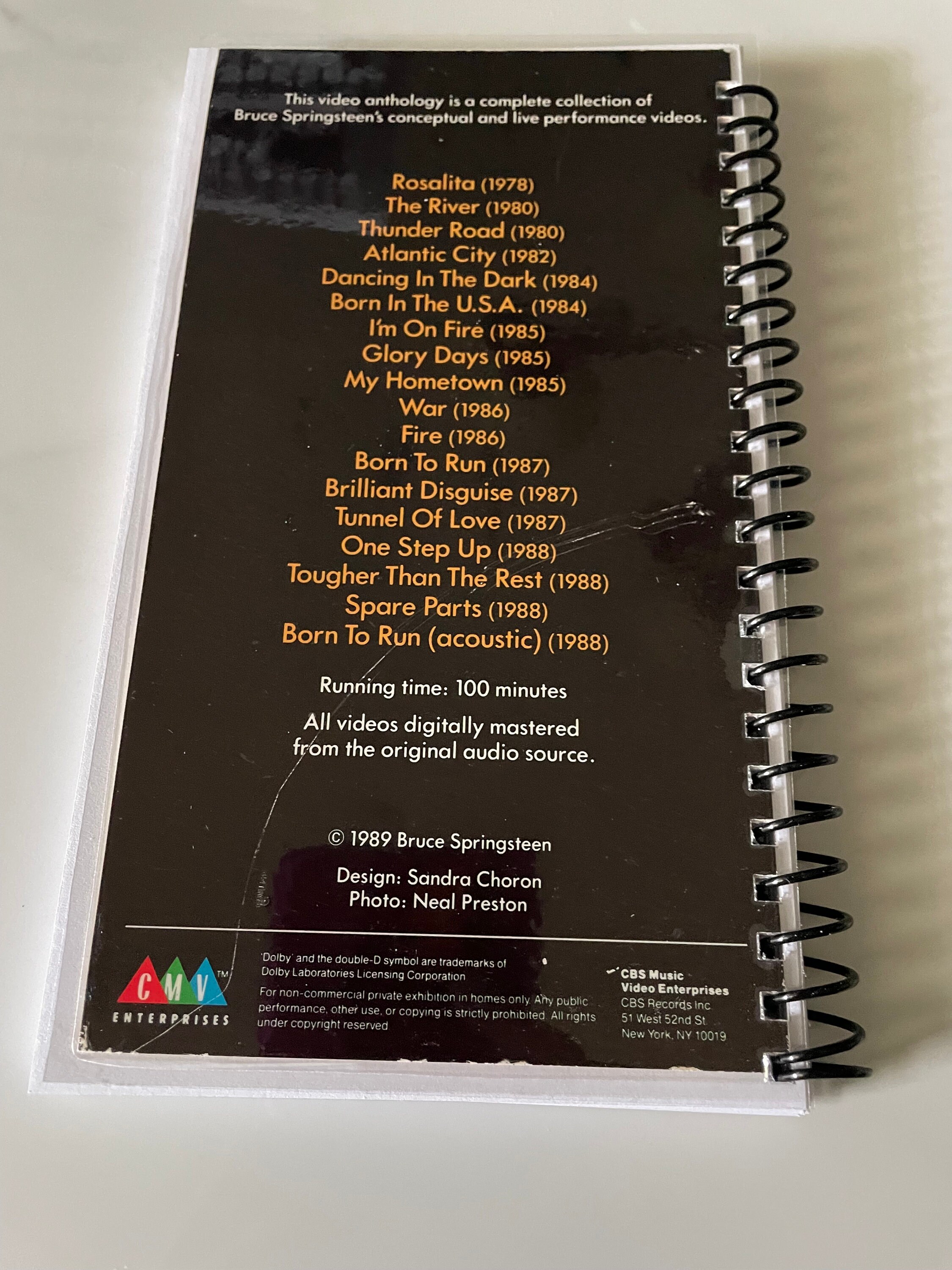 Bruce Springsteen Video Anthology 1978-1988 Music Movie VHS Upcycled ...