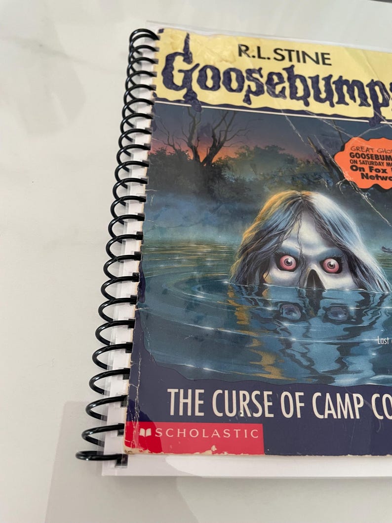 RL Stine Goosebumps the Curse of Camp Cold Lake Book Upcycled Spiral ...