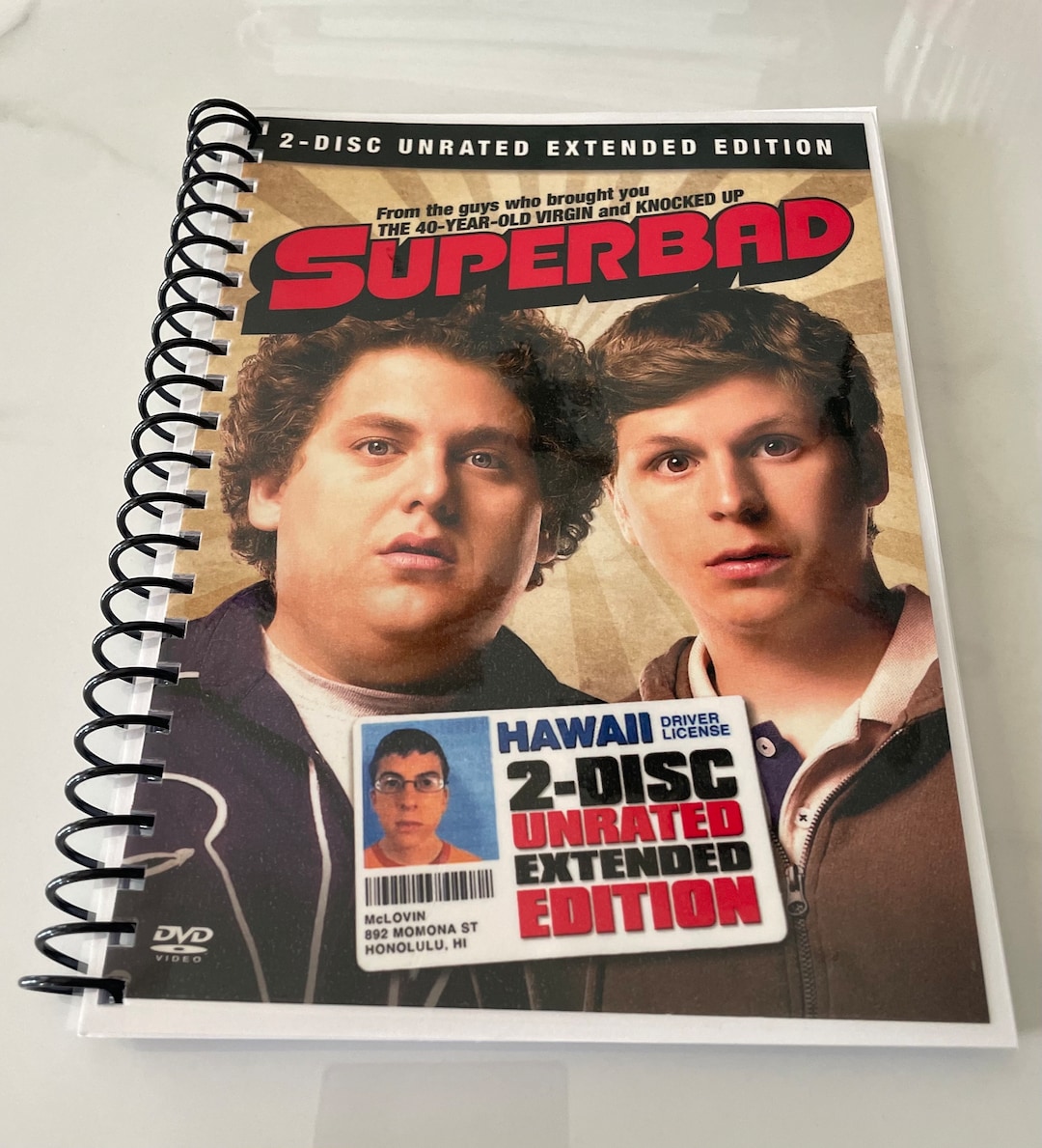 Superbad Movie DVD Upcycled Spiral Bound Notebook Journal Vintage ...
