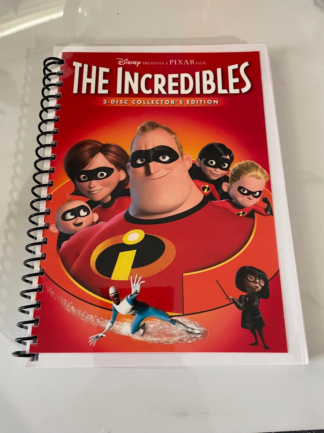 Disney Pixar the Incredibles Movie DVD Upcycled Spiral Bound Notebook ...
