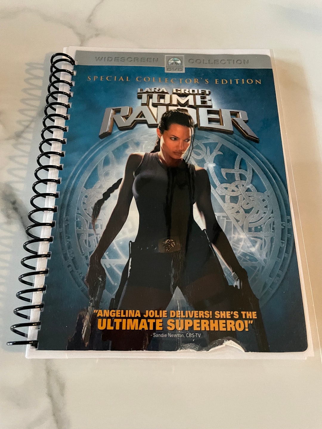 Lara Croft Tomb Raider Movie DVD Angelina Jolie Upcycled Spiral Bound ...