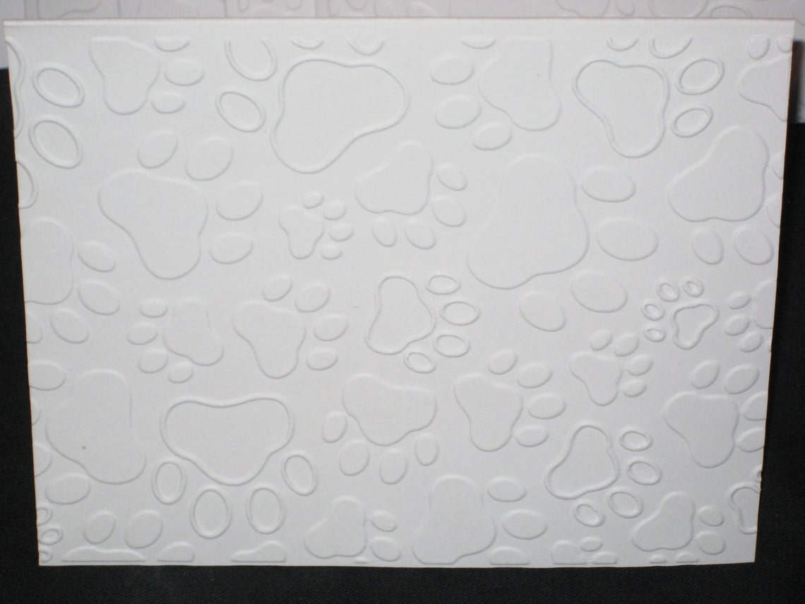 Embossed Paw Print Note Cards - Etsy