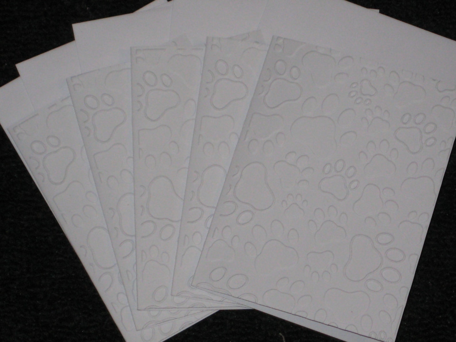 Embossed Paw Print Note Cards - Etsy