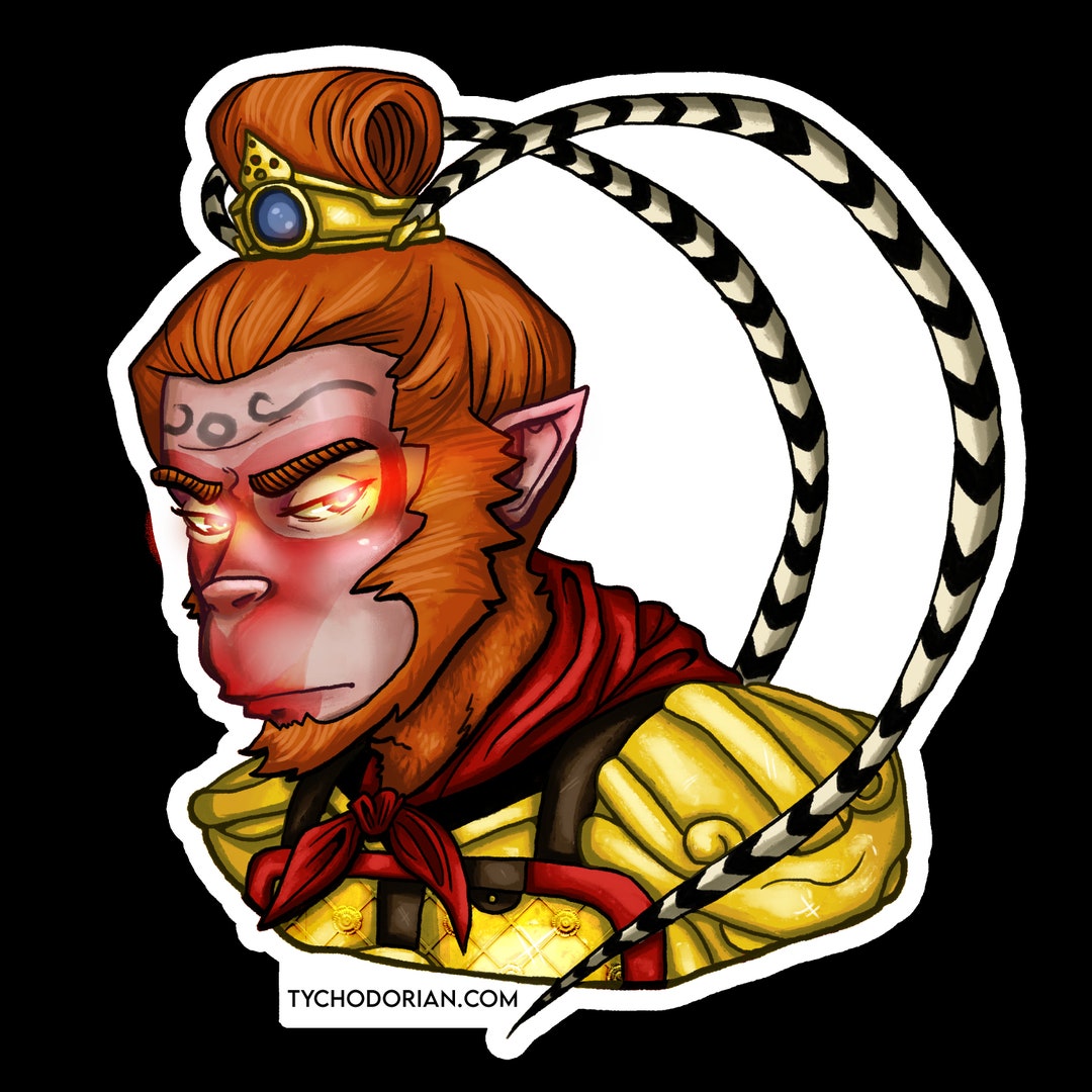 Sun Wukong Monkey King Holographic Sticker 3" X 3" - Etsy