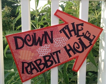 Down the Rabbit Hole Sign - Etsy