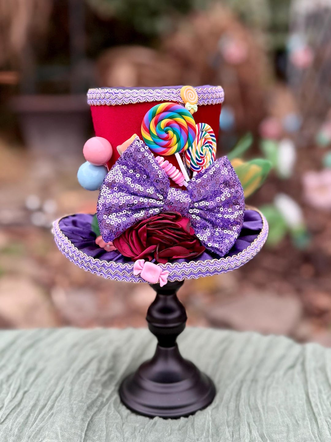 Willy Wonka Inspired Top Hat Centerpiece + Candlestick (6-12” Tall ...