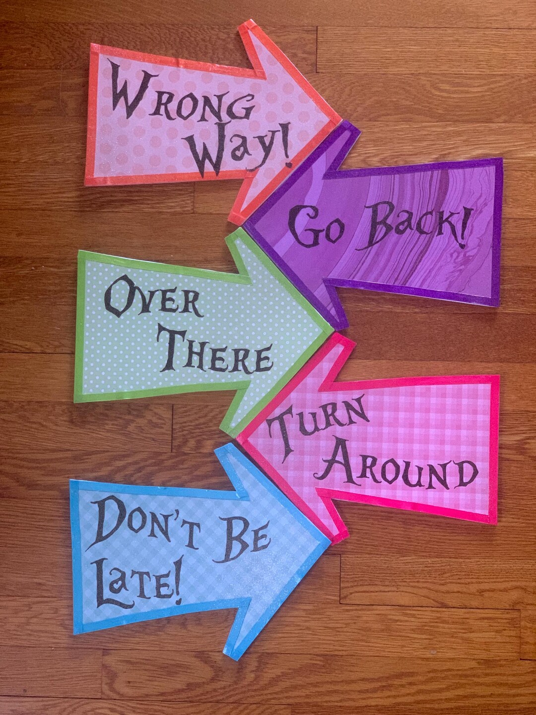Ready to Ship! Mad Hatter Direction Arrows Foam Board Signs (set of 5 ...