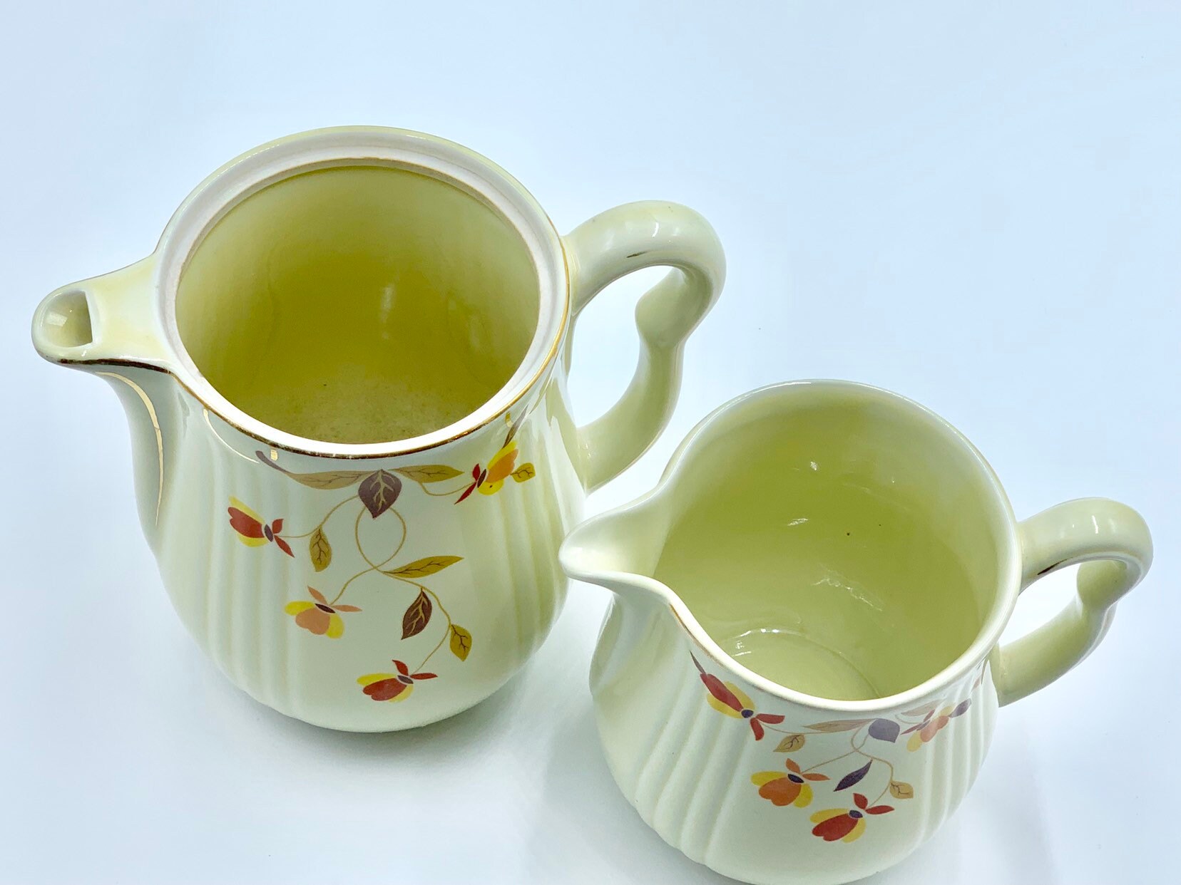 Two Pitchers Autumn Leaf Pattern Hall Vintage Water Pitcher | Etsy