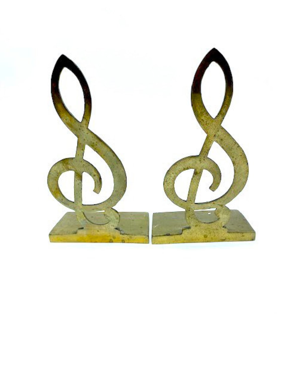 Bookends Brass Music Note Bookends Vintage Bookends Home - Etsy