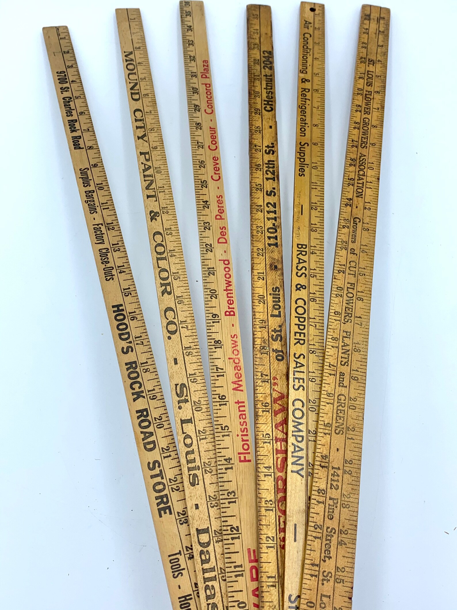 Vintage Wood Yardsticks Wooden Measure Sticks Advertising | Etsy