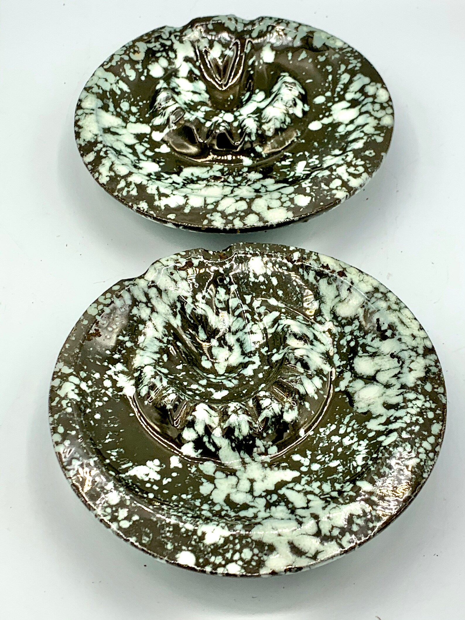Ashtray Atomic Style Pair Ashtrays Splatter Painting Ceramic | Etsy
